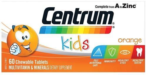 Centrum Kids Multivitamin 60 Chewable Tablets Orange - NZ Supplement