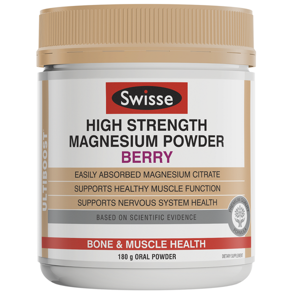 Swisse Ultiboost High Strength Magnesium Powder 180g Berry - NZ Supplement
