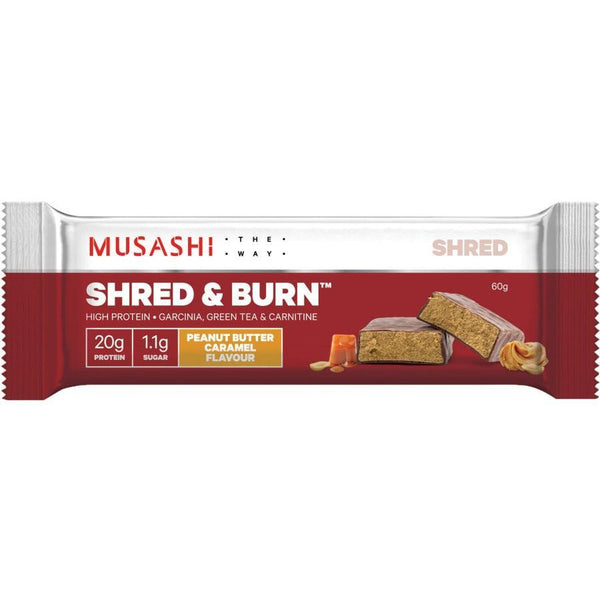 MUSASHI Shred & Burn Peanut Butter Caramel 60g - NZ Supplement