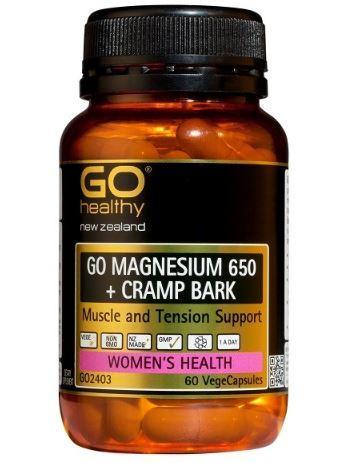 GO Healthy GO Magnesium 650 Plus Cramp Bark Capsules 60 - NZ Supplement